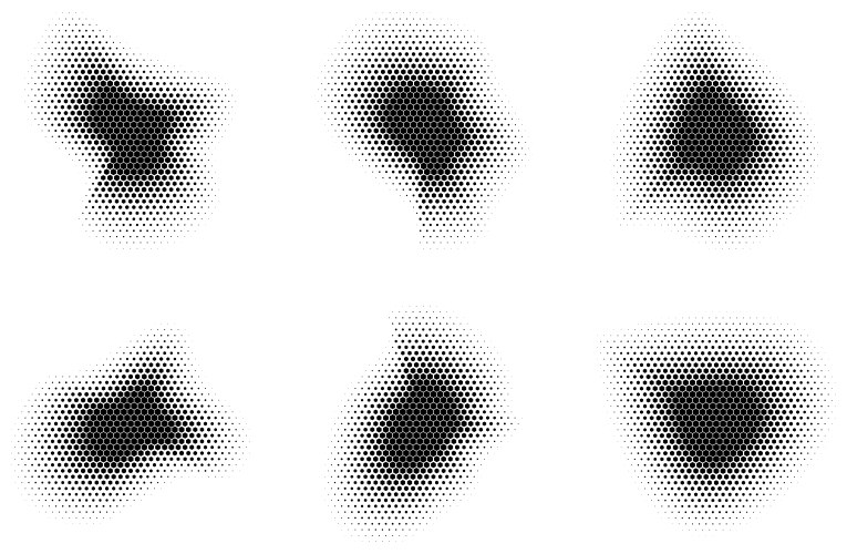 Halftone hexagon pattern reprographic technique Vector Image