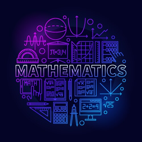 Math instruments icons set in line style Vector Image