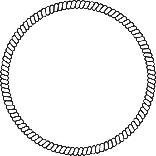 Round rope frame nautical black minimalist border Vector Image