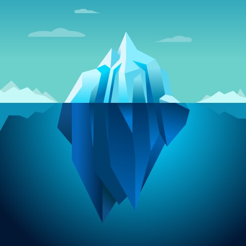 Full big iceberg in the sea Royalty Free Vector Image