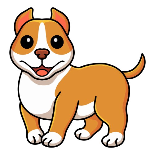 Cute little pitbull cartoon sitting Royalty Free Vector