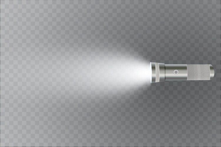 Flashlight on a transparent background Royalty Free Vector