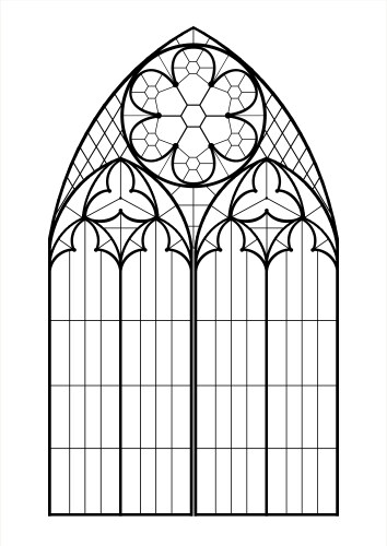 Gothic window silhouettes Royalty Free Vector Image