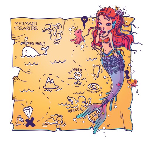 Pirate treasure island map Royalty Free Vector Image