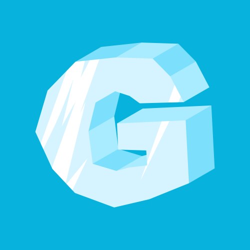 Ice font cold letters transparent blue alphabet Vector Image