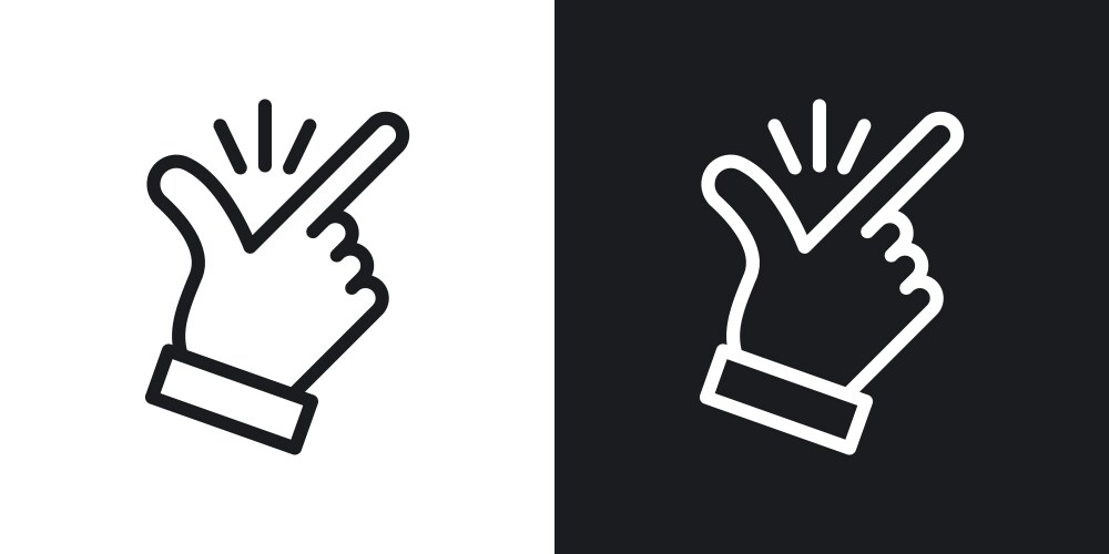 Finger snapping icon set hand snap easy Royalty Free Vector