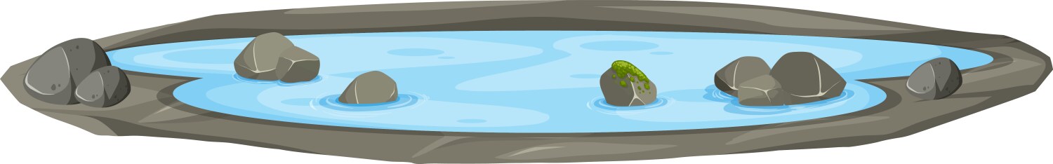 Isolated water pond on white background Royalty Free Vector