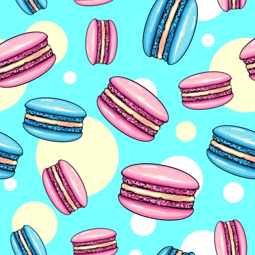 Paris macaron pattern seamless print Royalty Free Vector