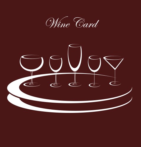 Wine card background alcohol drink glass Vector Image