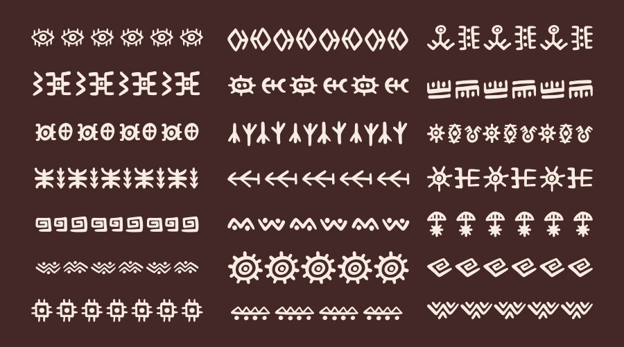 Abstract african tribal borders geometric strokes Vector Image