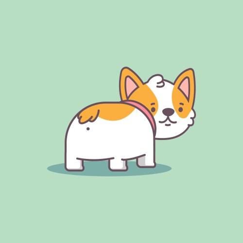 Cute corgi wink cartoon Royalty Free Vector Image