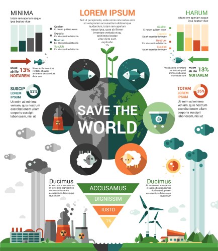 Waste management infographics for reduce reuse Vector Image