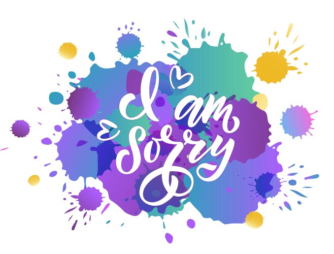 Hand lettering for apologize word sorry Royalty Free Vector