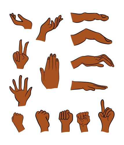 Hand finger up gesture - realistic cartoon image Vector Image