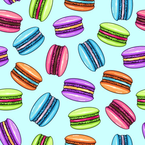 Paris macaron pattern seamless print Royalty Free Vector