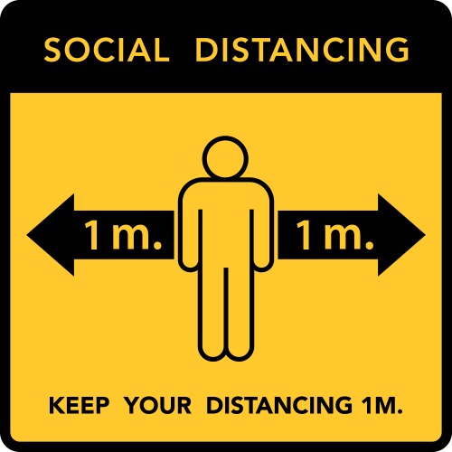 Social distancing signage or floor sticker Vector Image