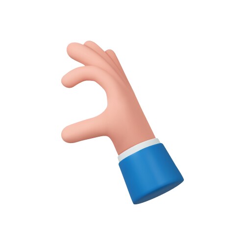 3d cartoon character hand Royalty Free Vector Image