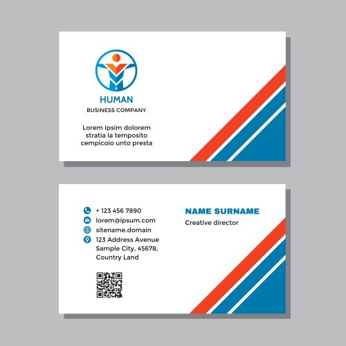 Business visit card template with logo - concept Vector Image
