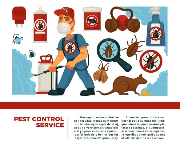 Mosquito and pest control banner Royalty Free Vector Image
