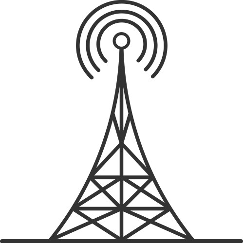 Transmitter tower icon Royalty Free Vector Image