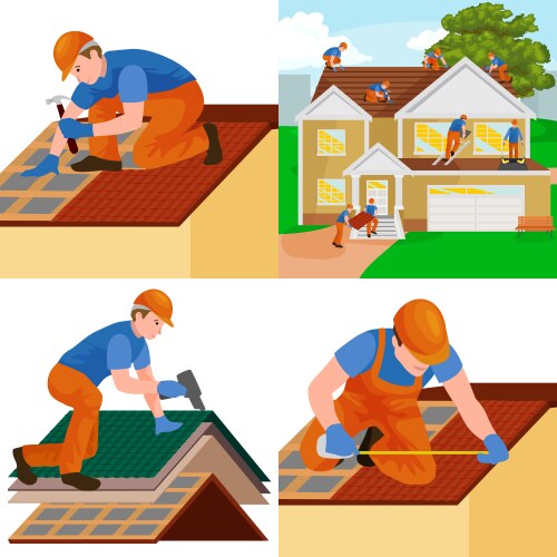 Roof construction worker Royalty Free Vector Image