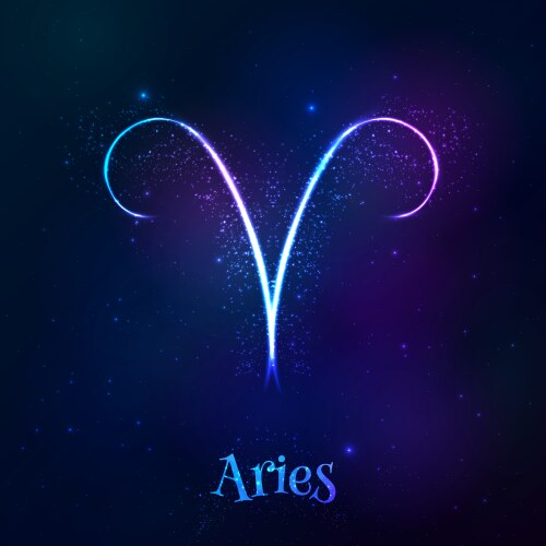 Blue shining cosmic neon zodiac leo symbol Vector Image