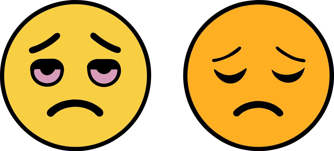 Disappointed but relieved face emoji icon Vector Image