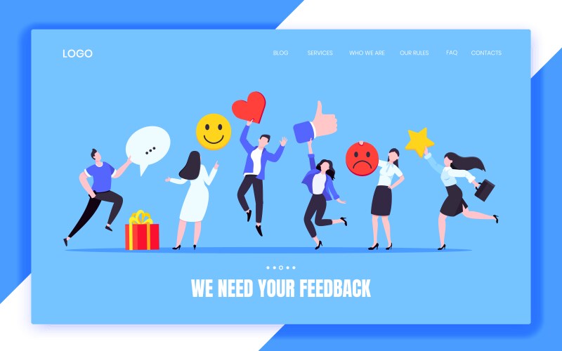 Employee feedback work satisfaction survey Vector Image