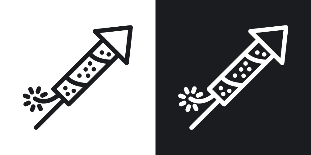 Fireworks rocket sign icon set safety Royalty Free Vector