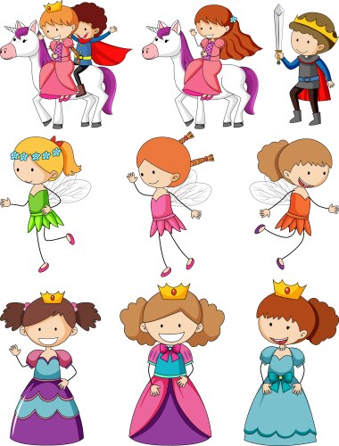Cartoon characters activities Royalty Free Vector Image