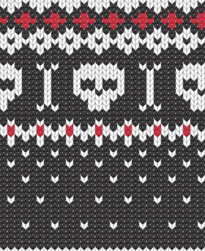 Knitted pattern with fish skeleton Royalty Free Vector Image