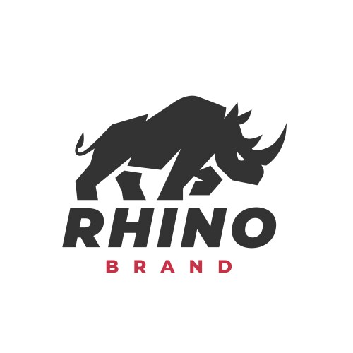 Rhino logo 3 Royalty Free Vector Image - VectorStock