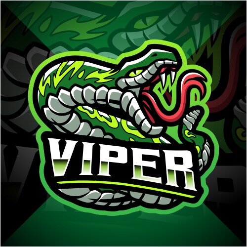 Green viper snake mascot logo design Royalty Free Vector