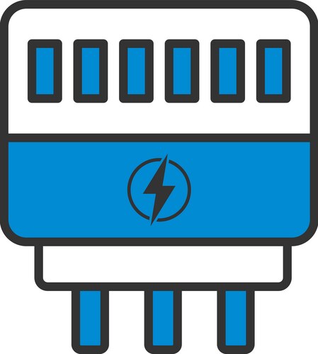 Electric meter icon outline style thin line Vector Image
