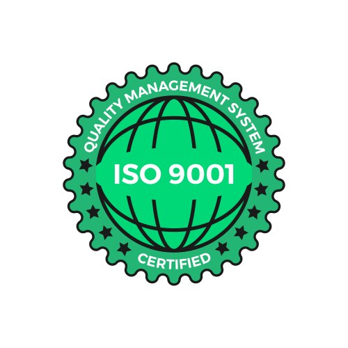 Iso 9001 certified label iso 9001 standard Vector Image