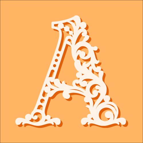 Laser cut template initial monogram letters Vector Image
