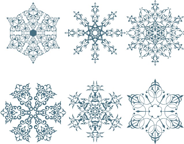 Snowflake set Royalty Free Vector Image - VectorStock