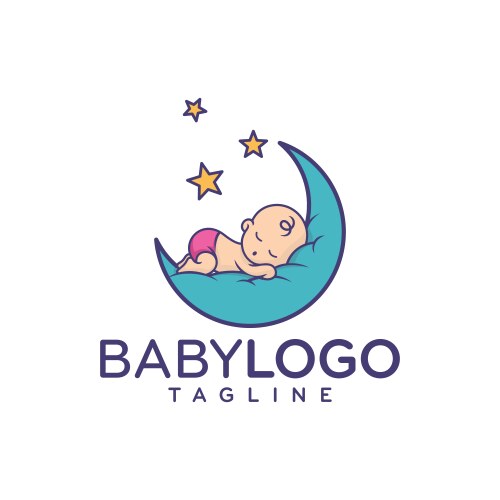 Logo baby bear simple mascot style Royalty Free Vector Image