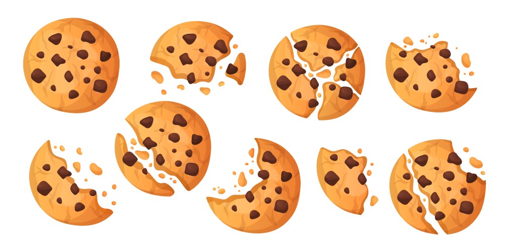 Cartoon Chip Chocolate Cookie Vector Images (over 5,100)