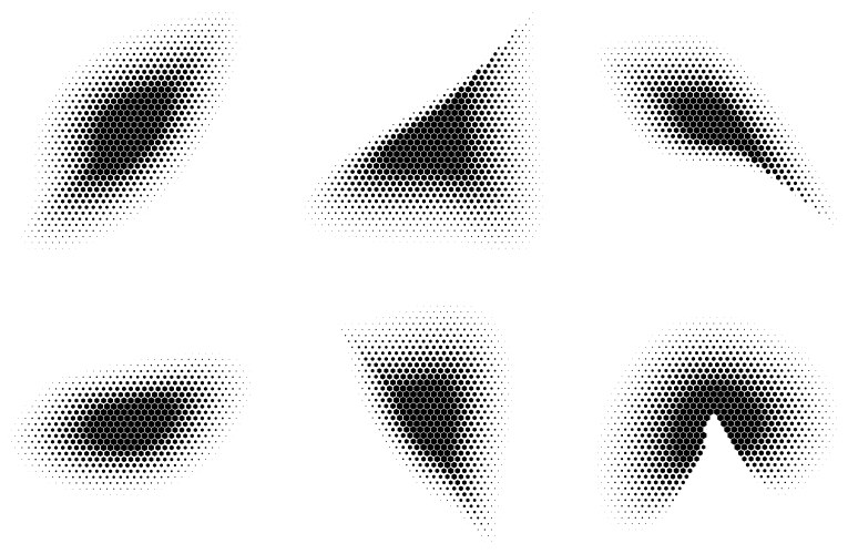 Halftone hexagon pattern reprographic technique Vector Image