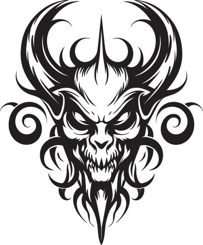 Demonic dominion evil devilhead emblem midnight Vector Image