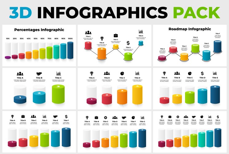 3d perspective infographic presentation Royalty Free Vector