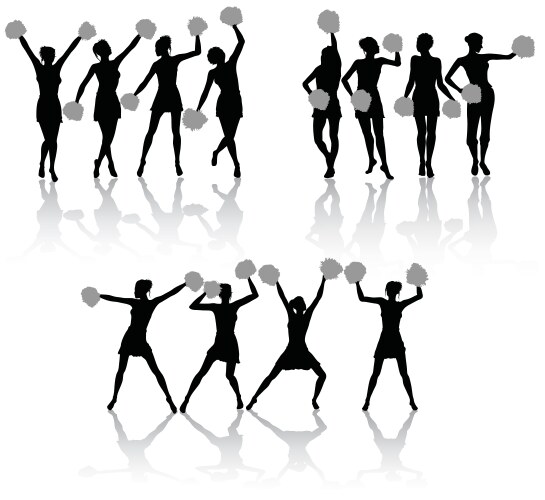 Cheerleader Silhouette Vector Images (over 1,100)