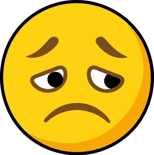 Disappointed but relieved face emoji icon Vector Image