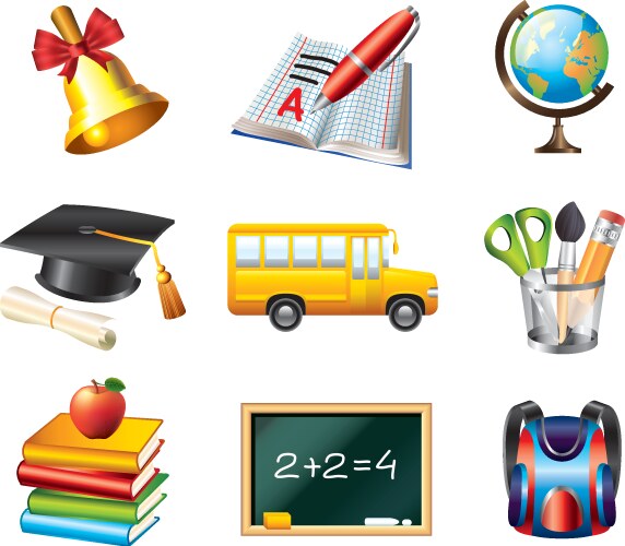 School supplies and tools with place for text Vector Image