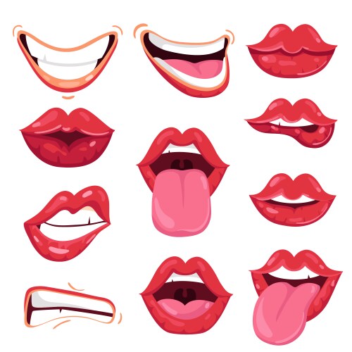 Cartoon lips Vector Images & Graphics for Commercial Use | VectorStock