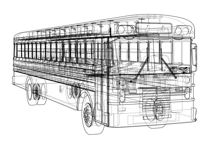 School bus outline Royalty Free Vector Image - VectorStock