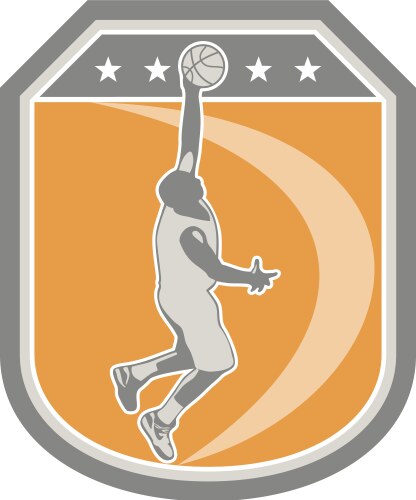 Basketball players rebound Royalty Free Vector Image
