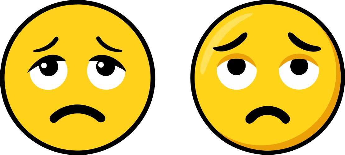 Disappointed but relieved face emoji icon Vector Image