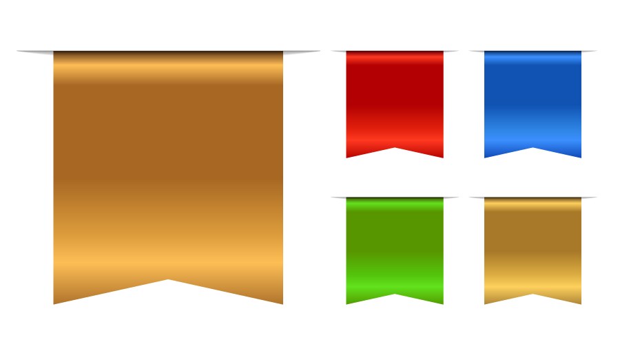 Blue satin empty ribbon blank banner design Vector Image